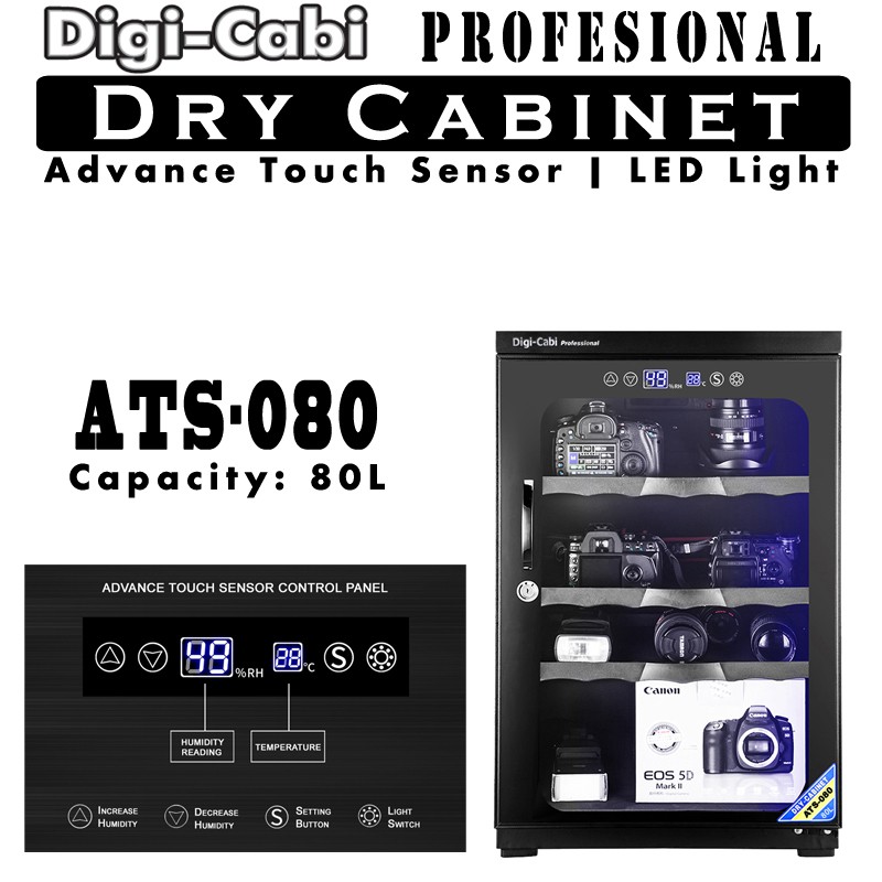 80L Digi Cabi Electronic Dry Cabinet ATS-80 with LED Advanced touch ...