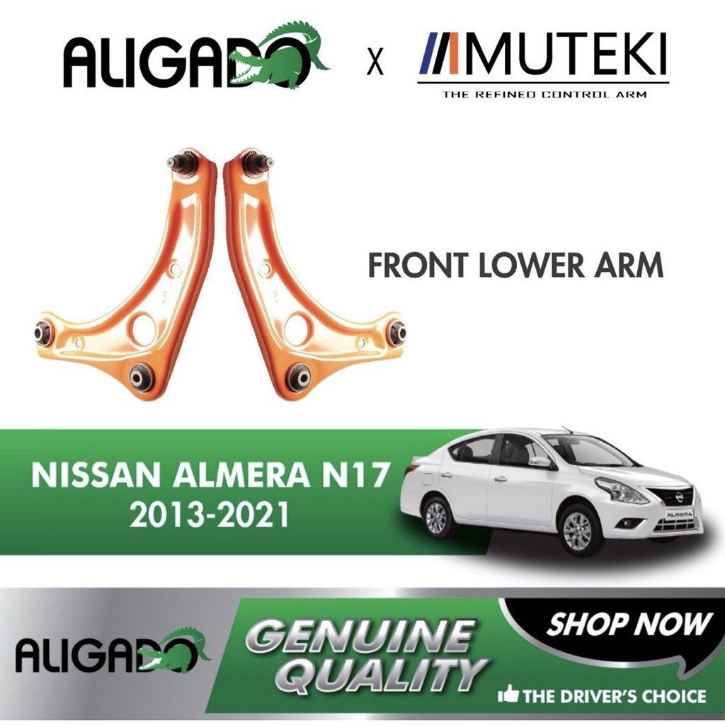 MUTEKI FRONT LOWER ARM FOR NISSAN ALMERA N17 (2013 - 2021) | Shopee ...