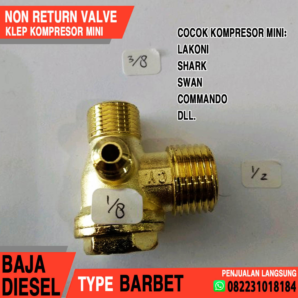Mini Compressor Valve/Non-Return Valve/One Way Valve (Brass) | Shopee ...