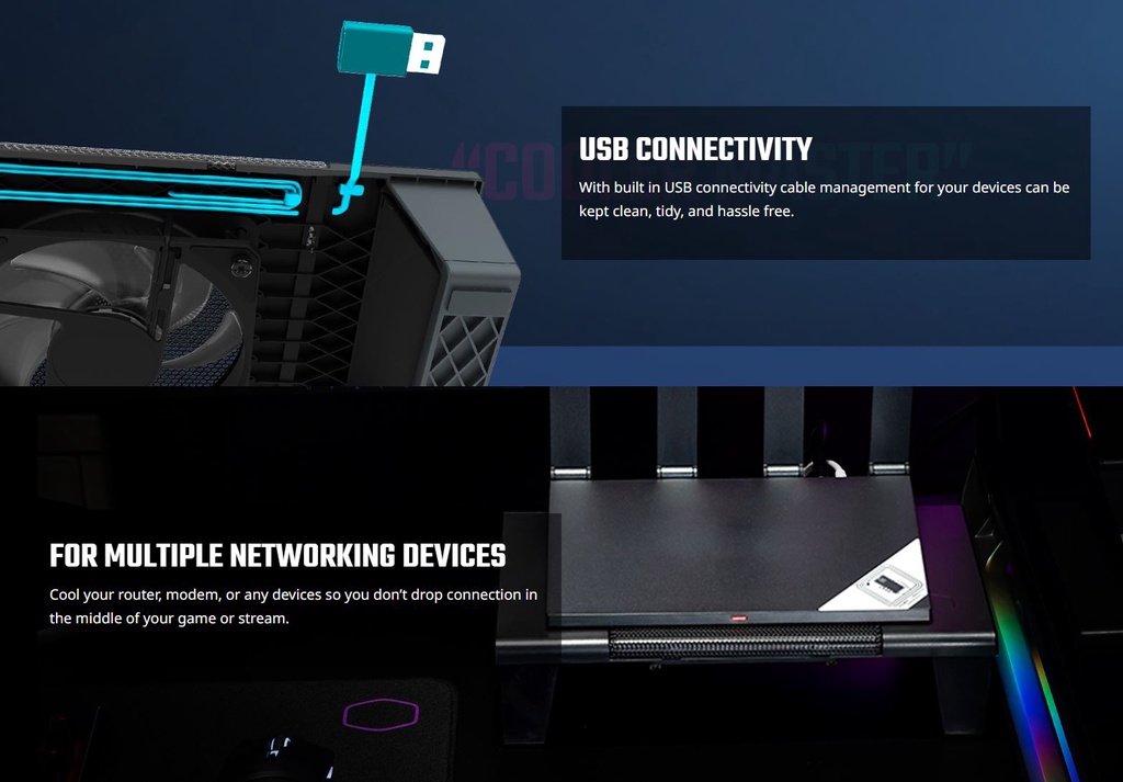 Cooler Master NotePal Connect Stand Network Devices Cooling Solution (2 ...