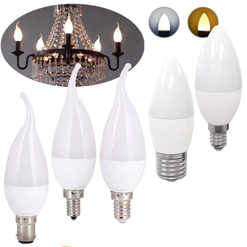 E14 LED Candle bulb E27 led light chandelier lamp Candle Bulbs 2W Lamps ...