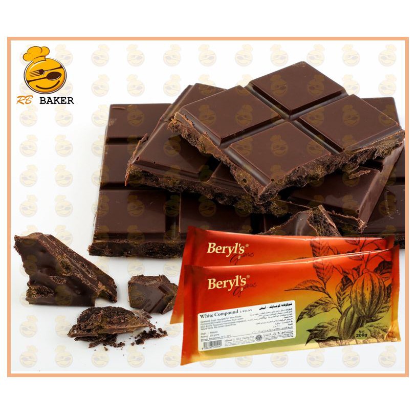 BERYL'S PREMIUM CHOCOLATE COMPOUND BLOCK 200g (DARK/ MILK/ WHITE ...