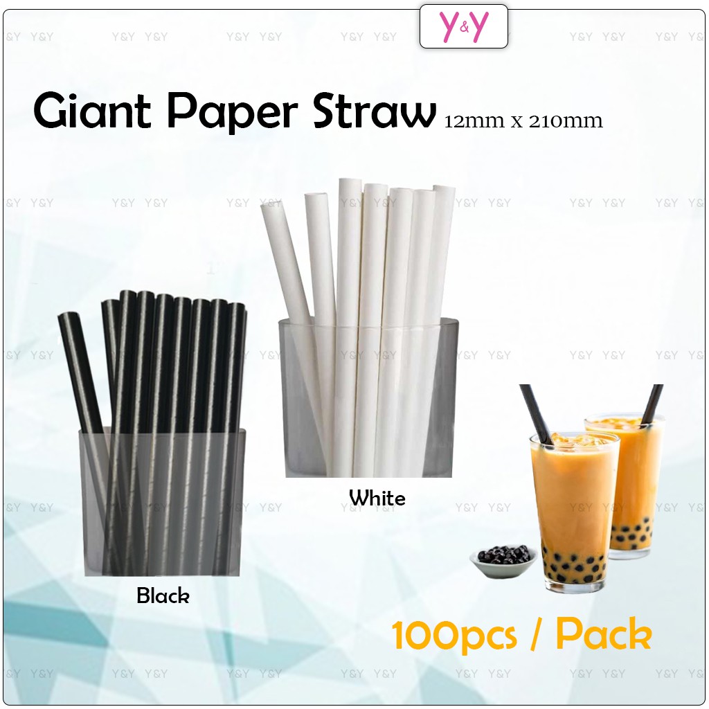 100pcs Giant Paper Straw / Jumbo Paper Straw / Bubble Tea Paper Straw ...