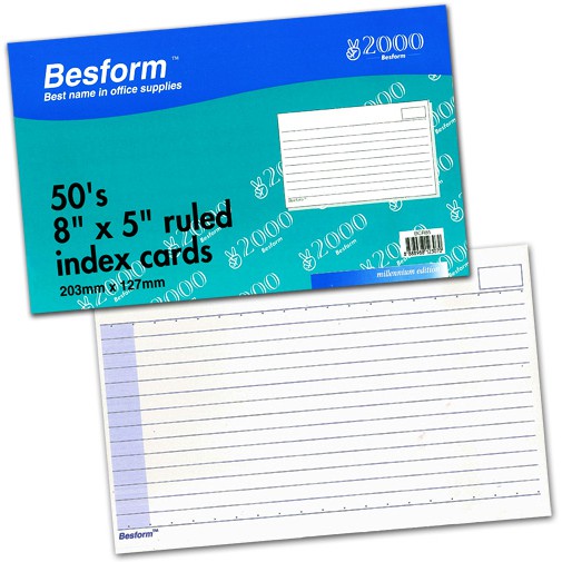 Besform 5x3”/8x5” Plain/Stock/Ruled Index Cards [50s x 3packs] | Shopee ...