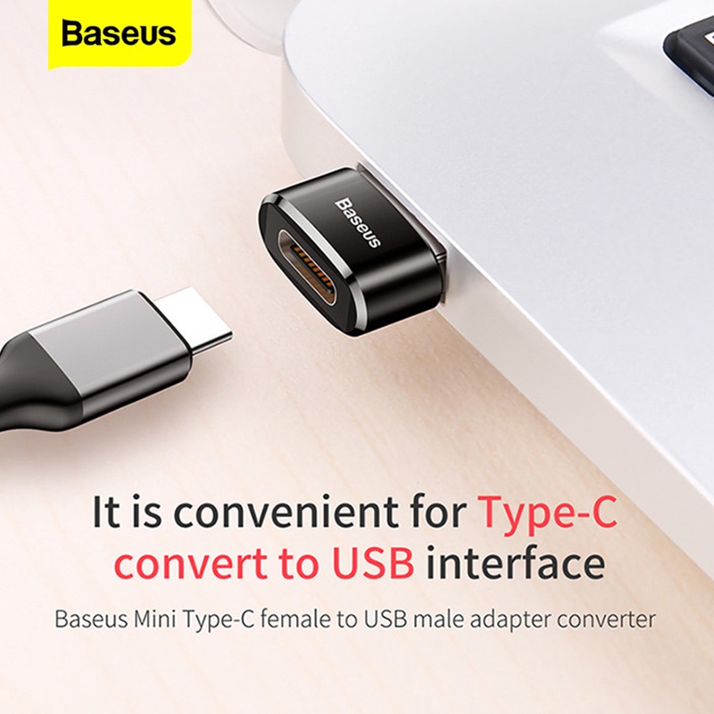 Baseus Mini Type-C Female To USB Aluminum Male Adapter Converter ...