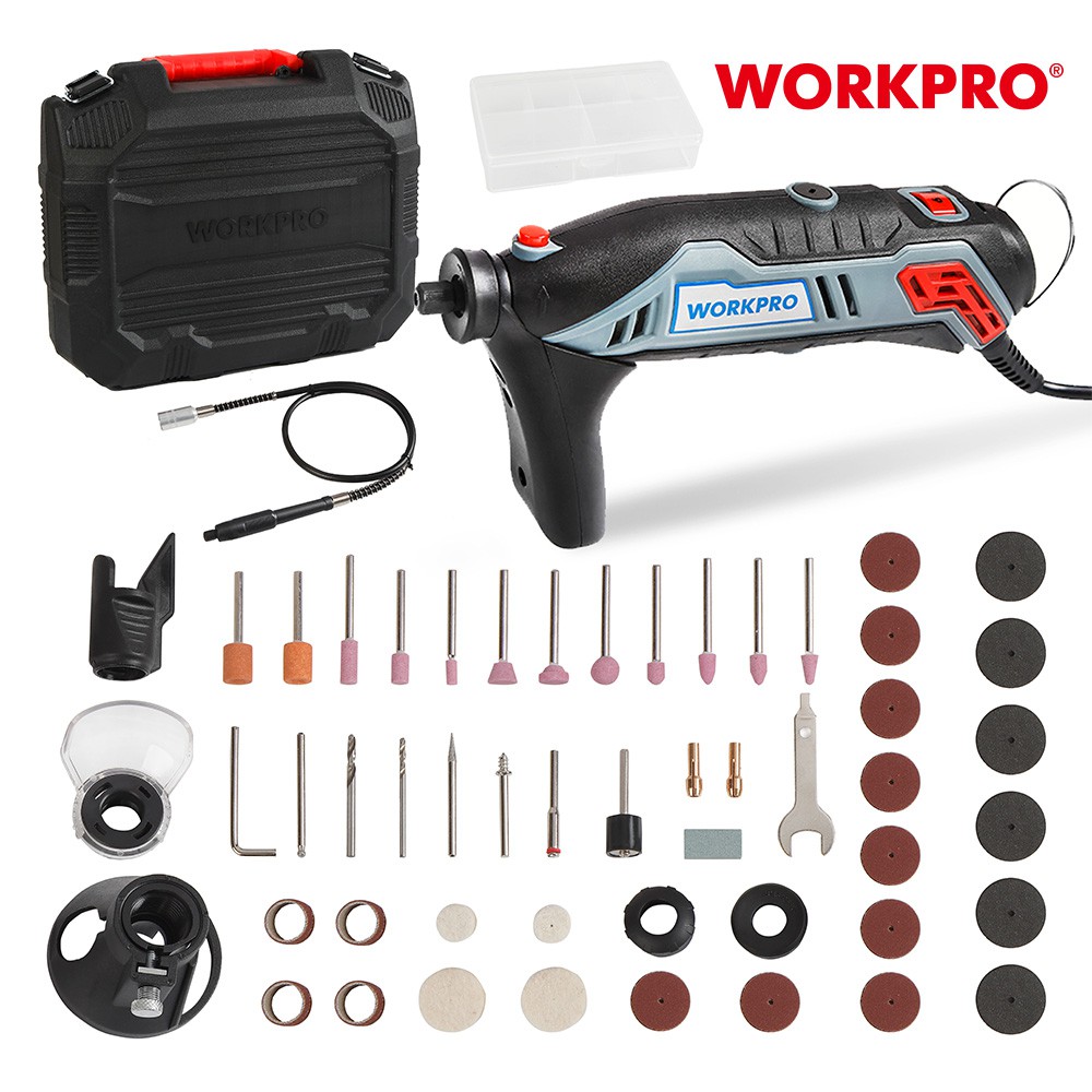 WORKPRO 130W Engraver Electric Mini Drill Grinder Variable Speed Rotary ...