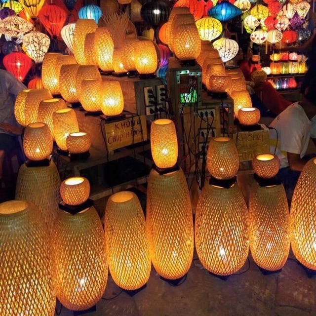 Hoi an bamboo and rattan lamp specializes in decorating the living room ...