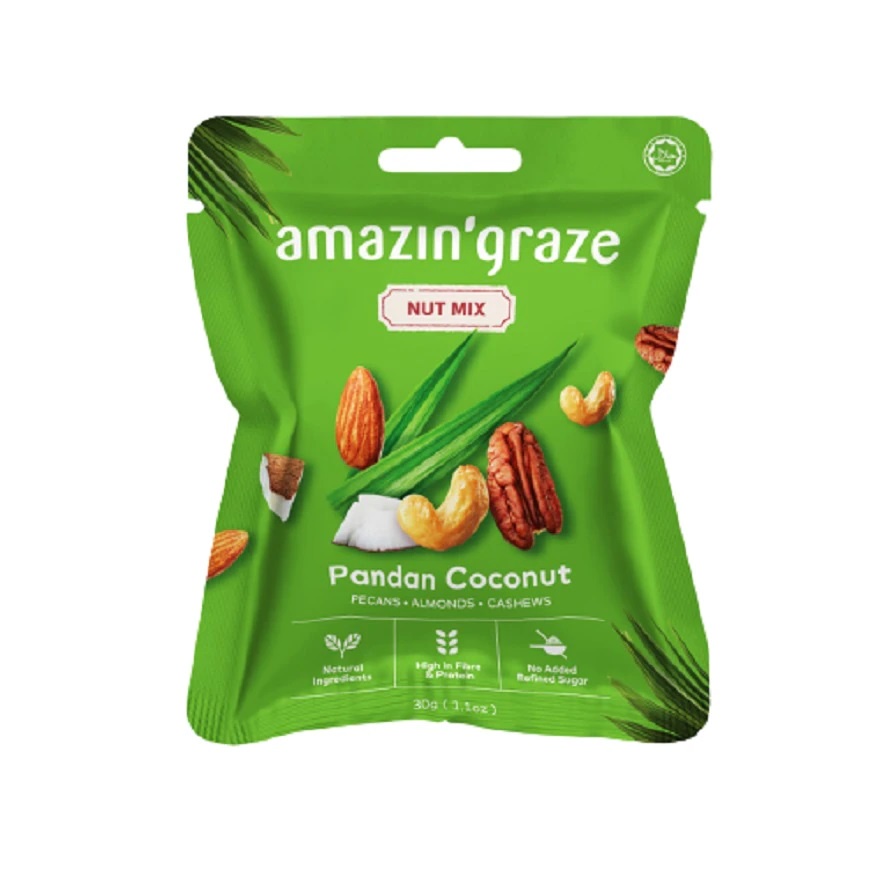 AMAZING GRAZE Pandan Coconut Nut Mix 30G(W) | Shopee Singapore