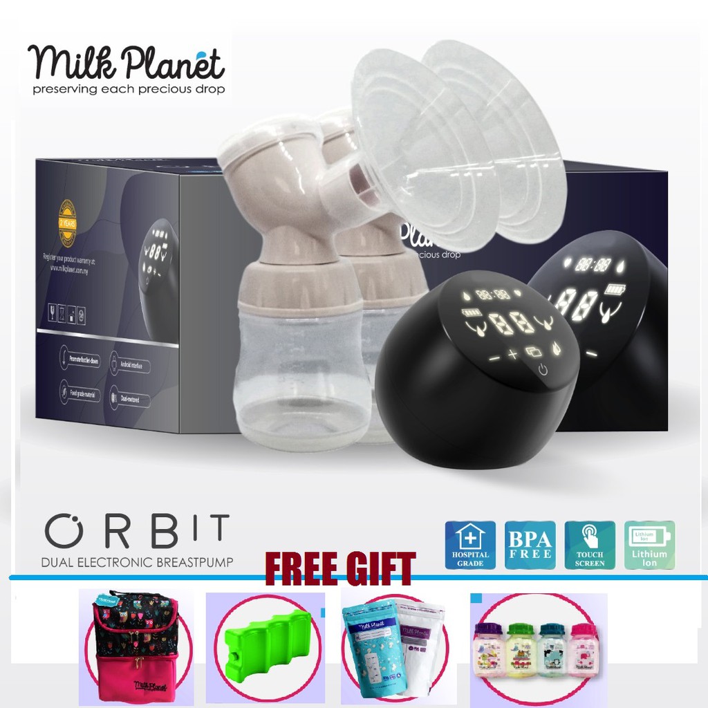Milk Planet Orbit - Advanced Intelligent Dual Motored Breastpump with 9 levels of Suction ...