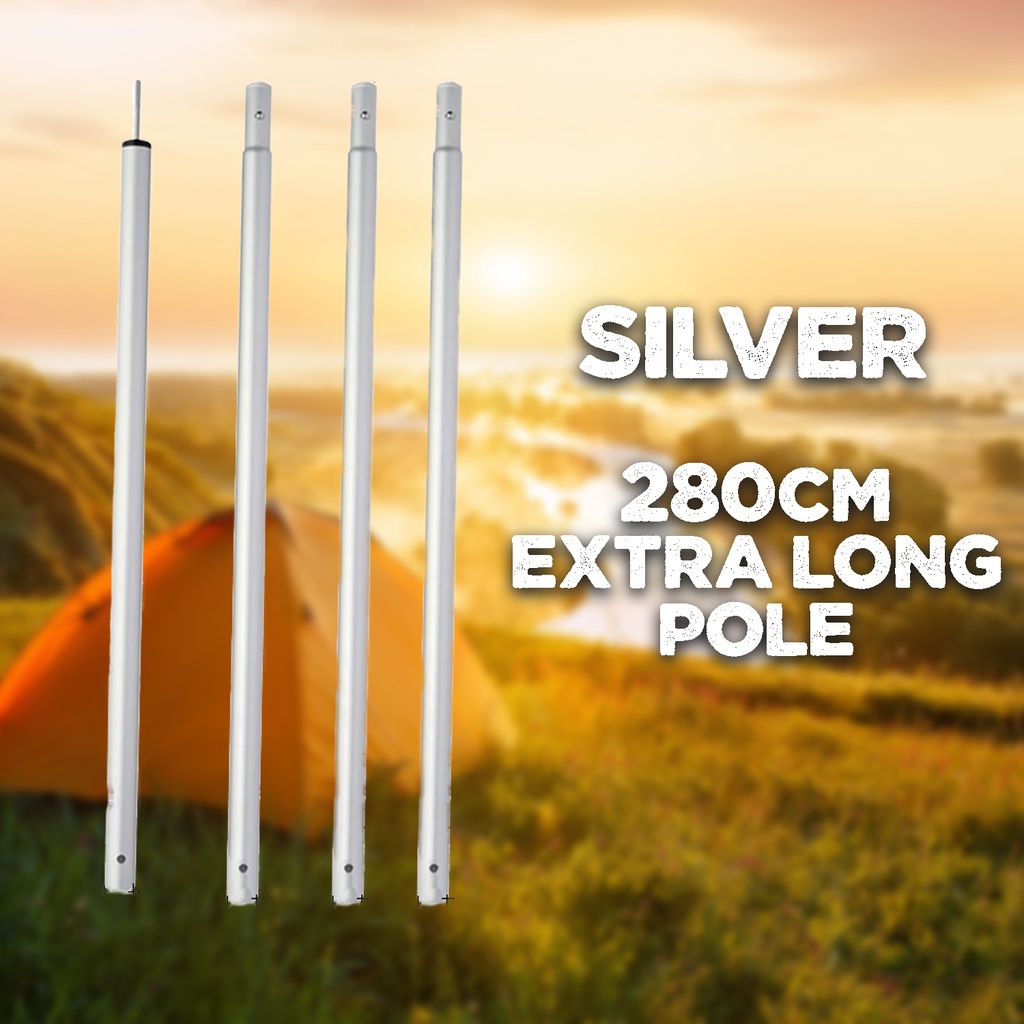2PCS Set Tent Pole Flysheet Tall Support Camping Pole Canopy Shelter ...