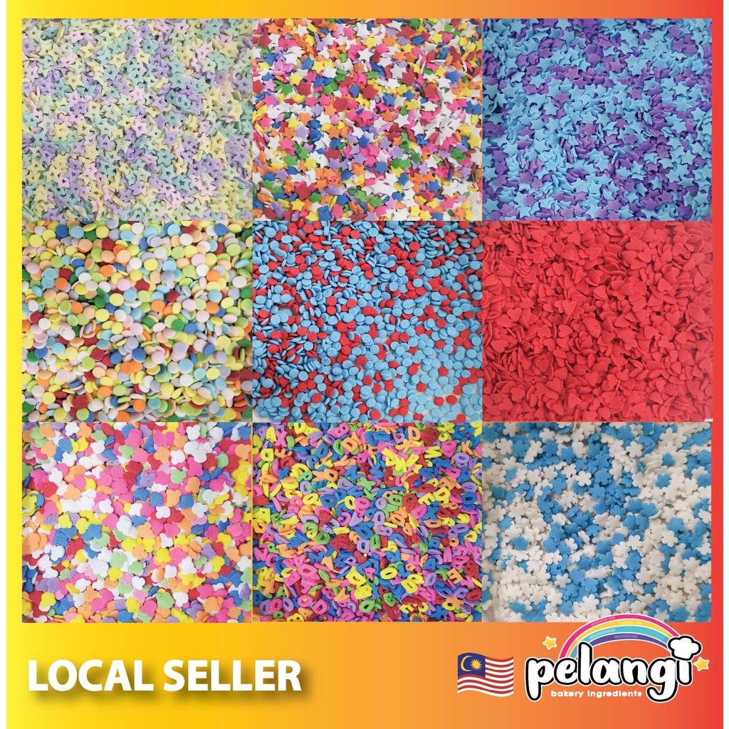 [Pelangi] Halal Edible Bake Stable Sprinkles Candy Cake Decoration ...