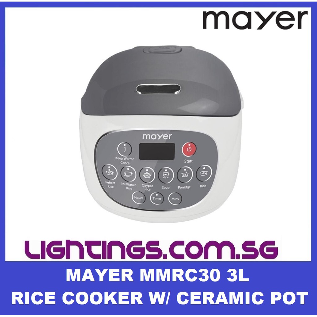 Mayer MMRC30 3L Rice Cooker with Ceramic Pot | Shopee Singapore