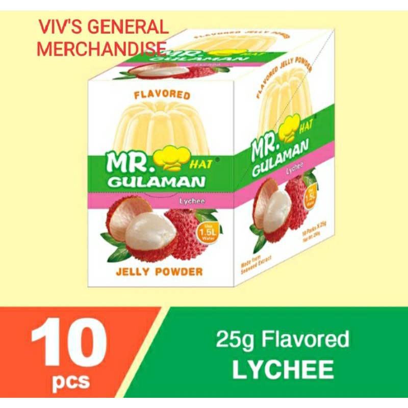 Mr Hat Gulaman Lychee Flavor ( 25g x 10 s ) | Shopee Singapore