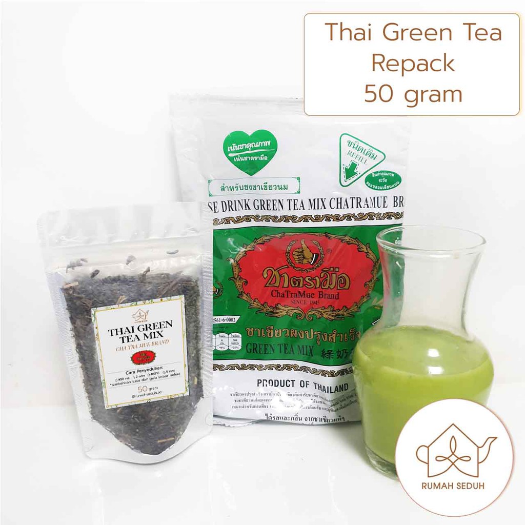 HIJAU 50gr Thai Green Tea Mix Cha Tra Mue - Green Thai Tea | Shopee ...