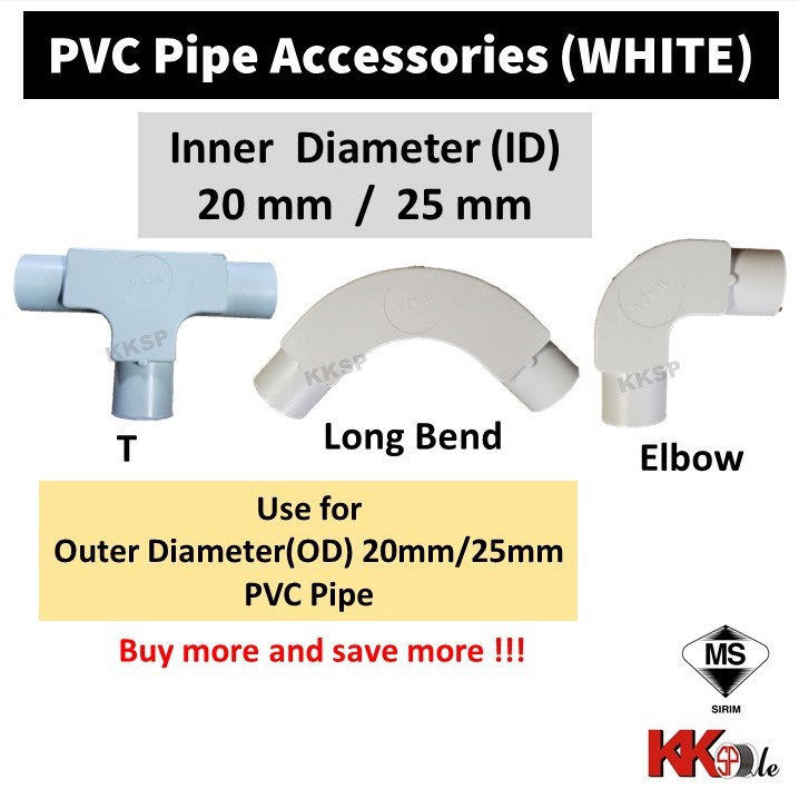 PVC Pipe Accessories 20mm/25mm Joint fitting - Inspection Tee, Elbow ...