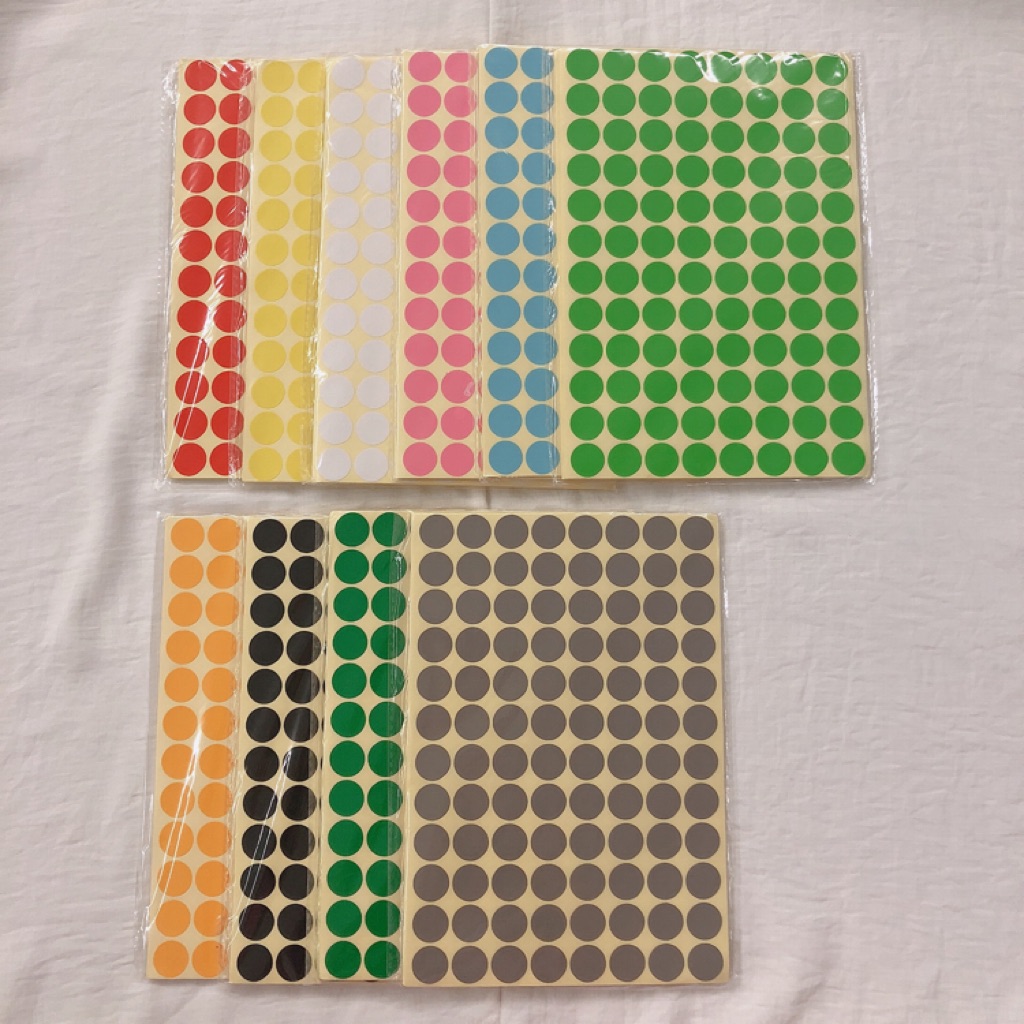 [SG Seller] 16mm Round Circular Sticker Labels (5 Sheets) - Colourful ...