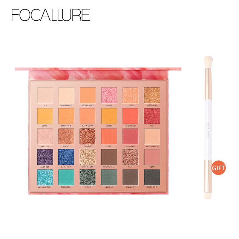 FOCALLURE Buy 1 Get 1 Free Brush 30 Colors Eyeshadow Palette | Shopee ...