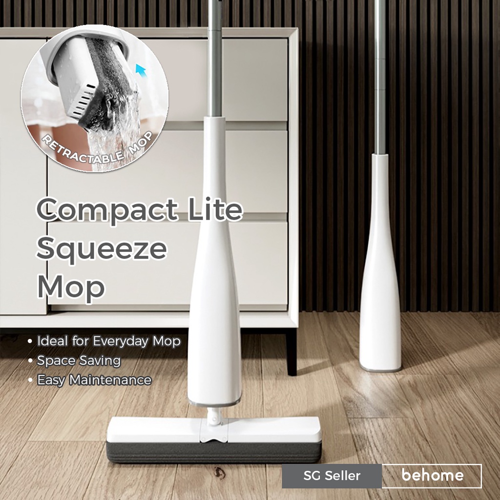 [behome] Compact Lite Squeeze Mop Sponge Mop Hands-free Retractable ...