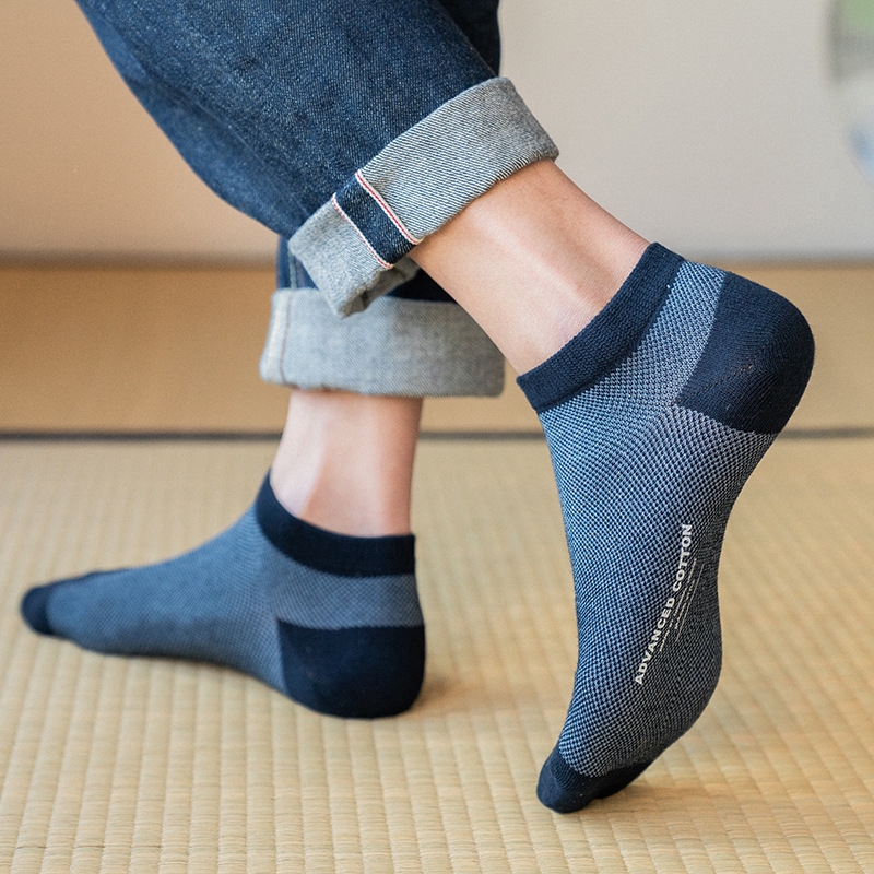 Mesh Cotton Men Low Cut Socks High Quality Solid Japanese Harajuku ...
