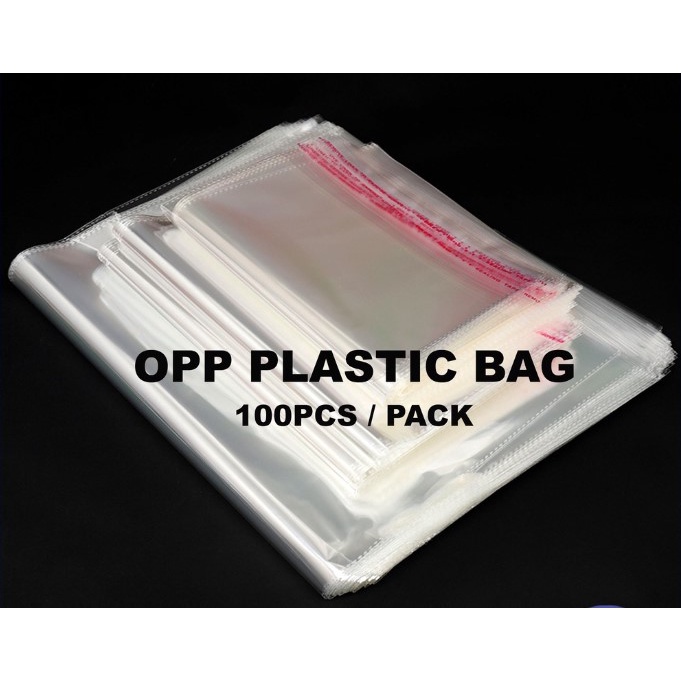 superb 100pcs Self Adhesive Plastic Resealable Transparent OPP Plastic ...
