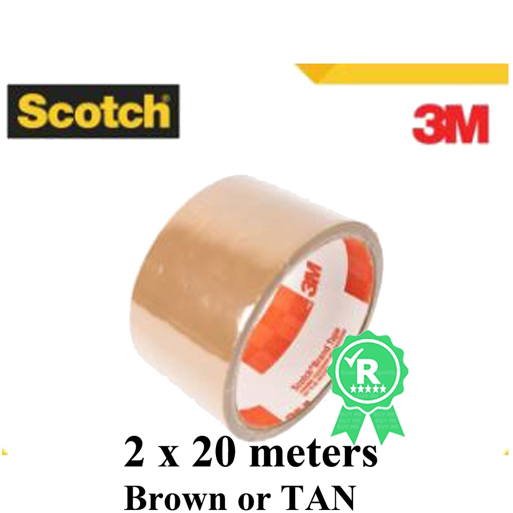 3M Scotch Packaging Tape Packing Tape 2 x 20 meters CLEAR or TAN by ...