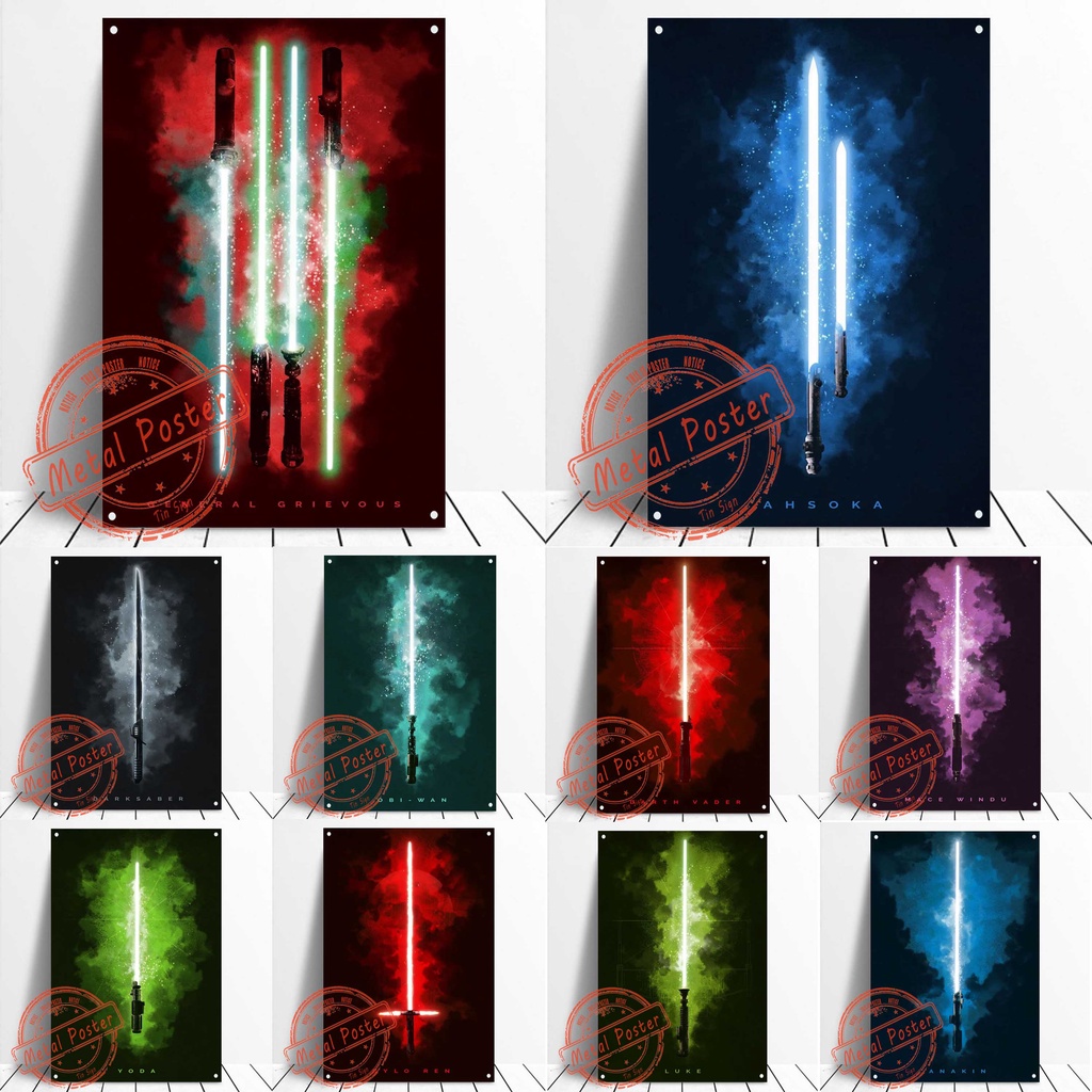 Star Wars Lightsabers Metal Poster Tv Shows Movie Game Anime Tin Sign ...