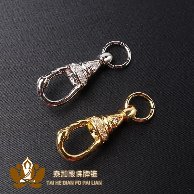 Micro-Inlaid Diamond Eagle Hook 18K Gilt Non-Fading Necklace Rotating ...