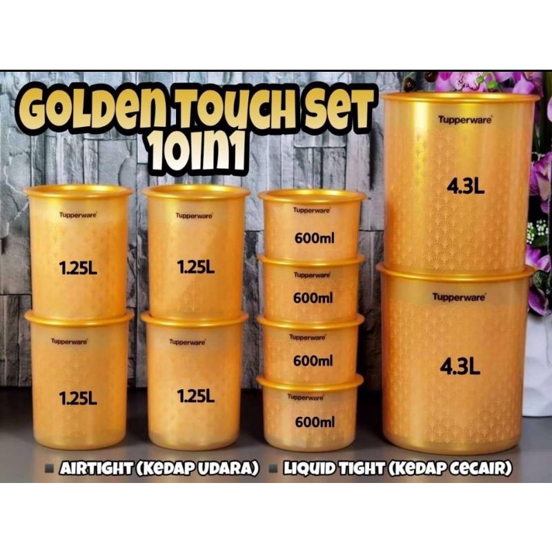 Tupperware golden one touch collection set | Shopee Singapore