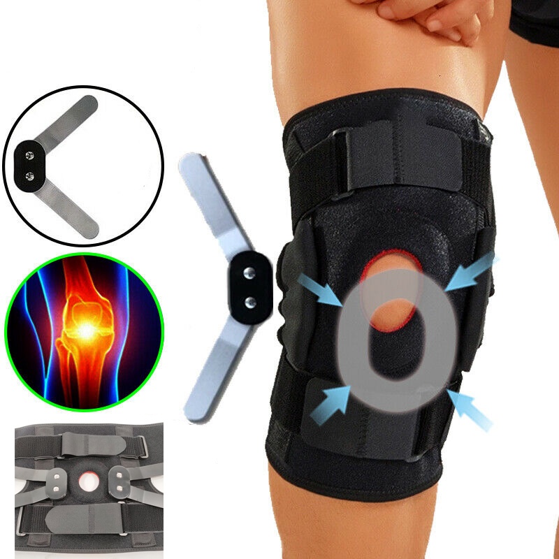 Double Metal Hinged Full Knee Support Brace Knee Protection Swollen ...