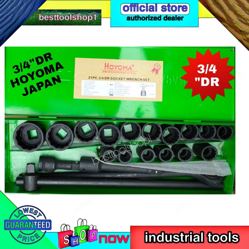3/4"DR SOCKET SET HEAVY DUTY TOOLS HOYOMA JAPAN | Shopee Singapore
