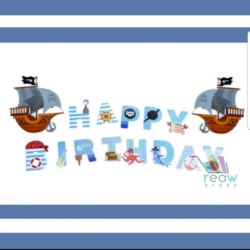 Happy Birthday Banner/Pirate Pirate JUMBO Birthday Banner | Shopee ...