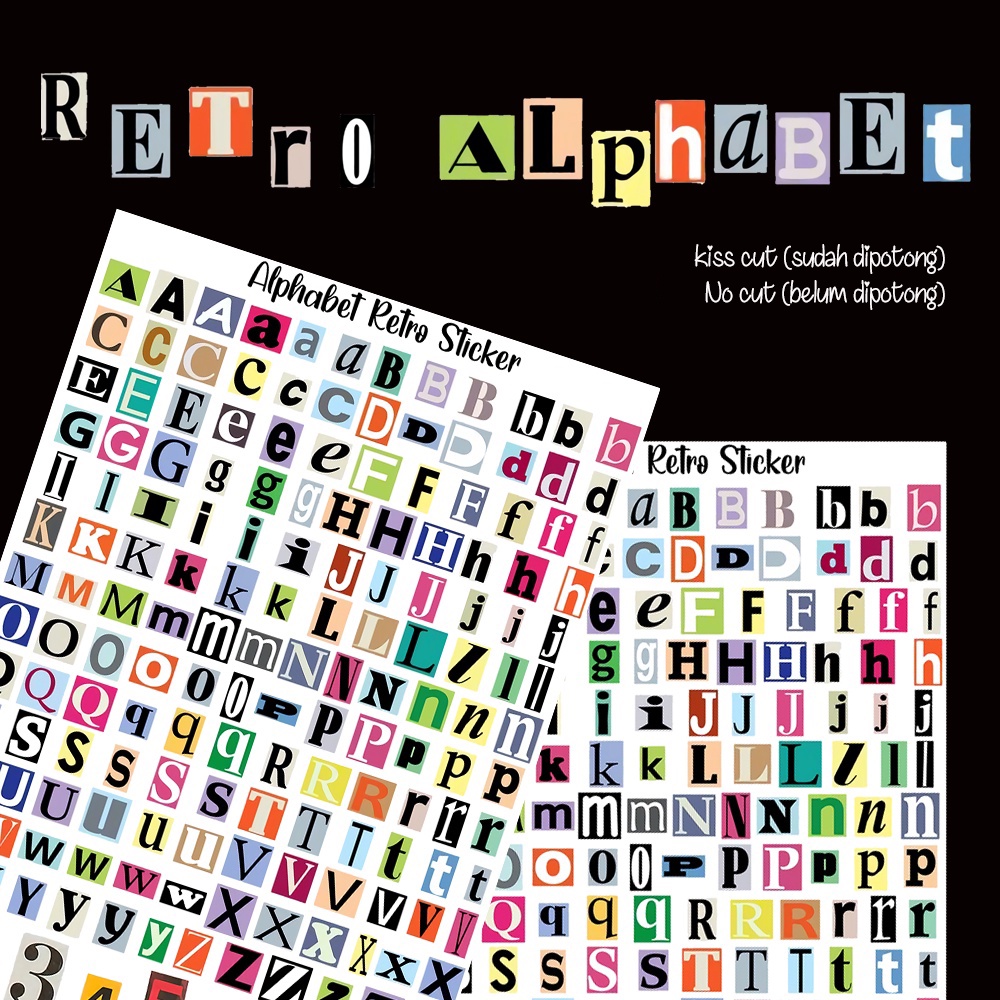 Retro Alphabet Sticker | Aesthetic Sticker | Shopee Singapore
