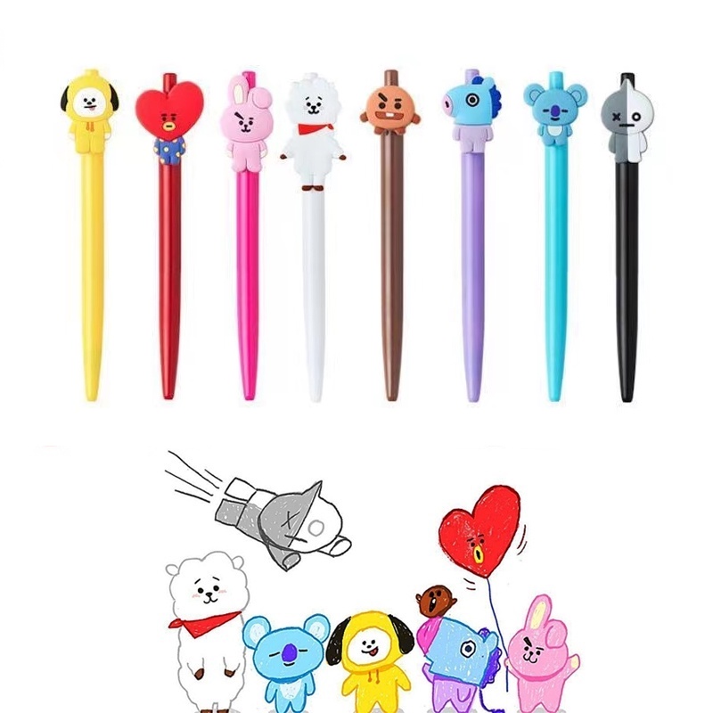 0.5mm Multifunction BT21 Pen BTS Bangtan Boys Ballpoint Pen Shooky Tata ...