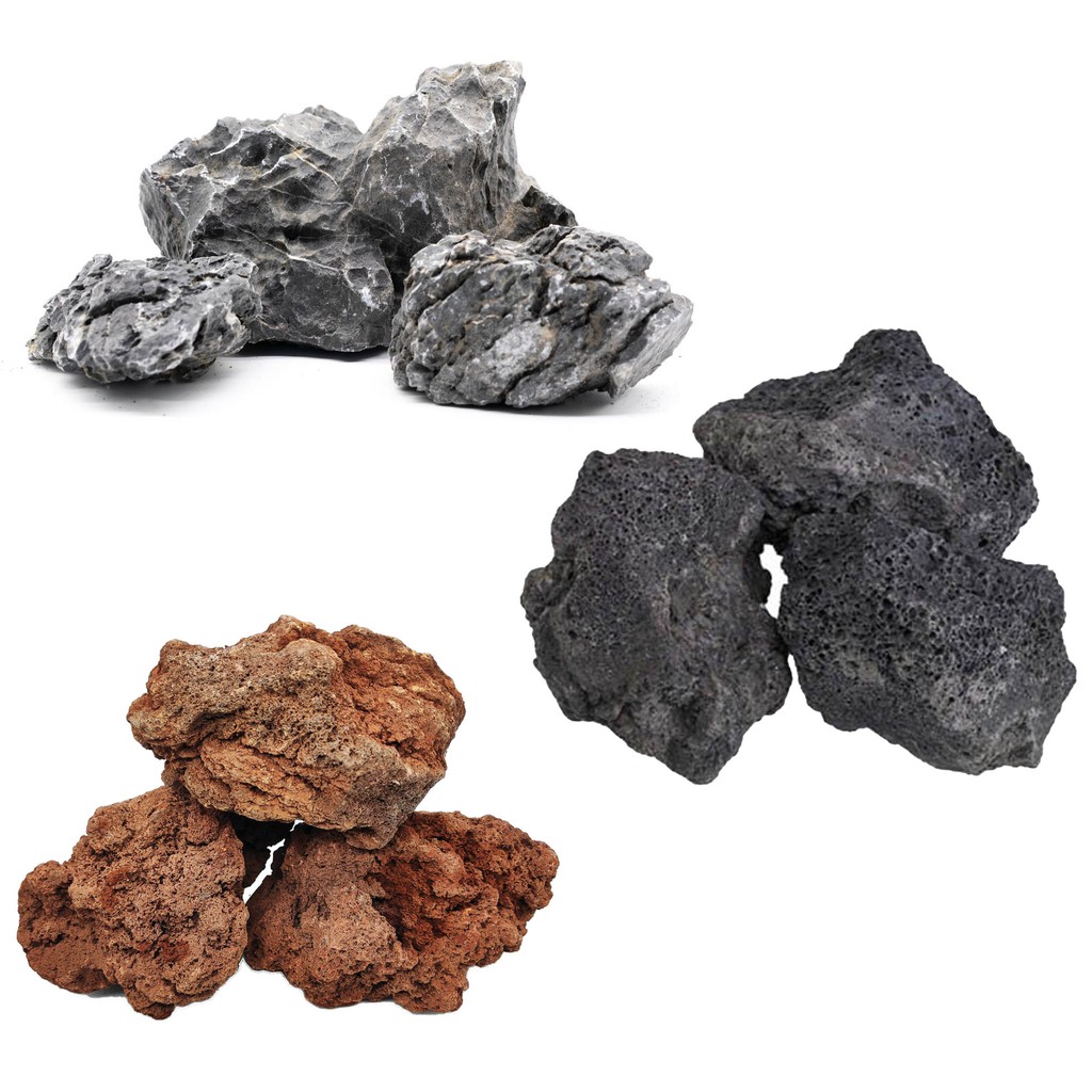 5kg Aquarium Aquascaping Seiryu Stone / Black Lava Rock / Red Lava Rock ...