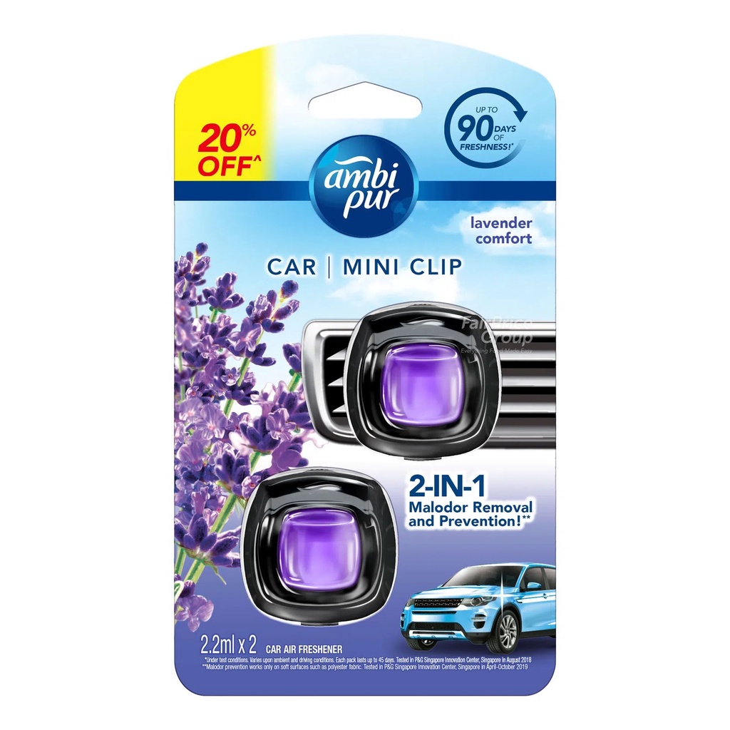Ambi Pur Car Mini Clip Air Freshener (Twin Pack), 2 x 2.2ml [Mix ...