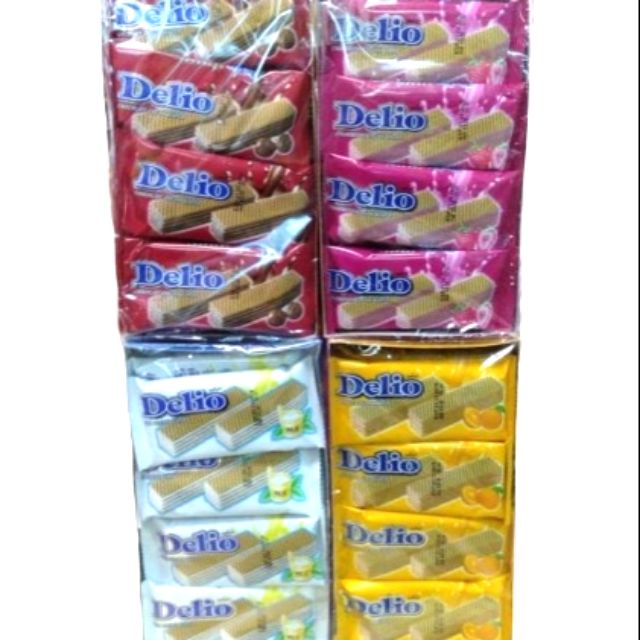 24pcs Delio Wafer 16g 威化饼 Chocolate Strawberry Milk Orange Susu Coklat ...