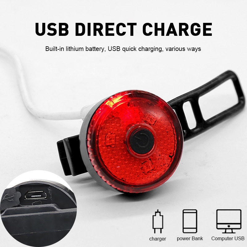 Mini LED Bicycle Tail Light Usb Chargeable Bike Rear Lights IPX4 ...