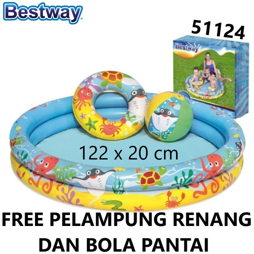 Bestway Children's Swimming Pool 51124 Size 122 X 20CM FREE Buoy, Beach ...