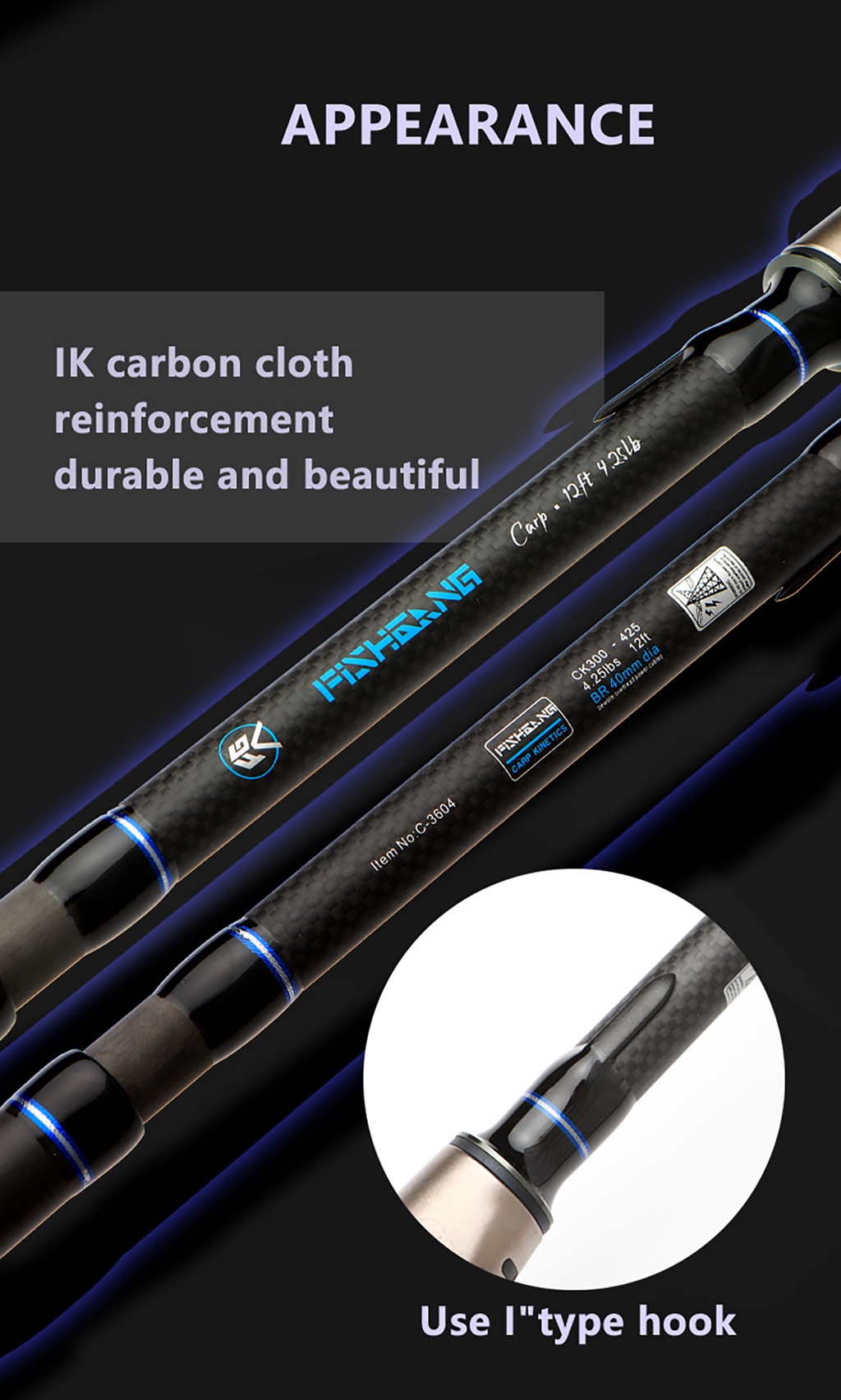 【NYA】Surf rod12ft/13ft/14ft Carbon fiber Casting/Spinning Rod light ...