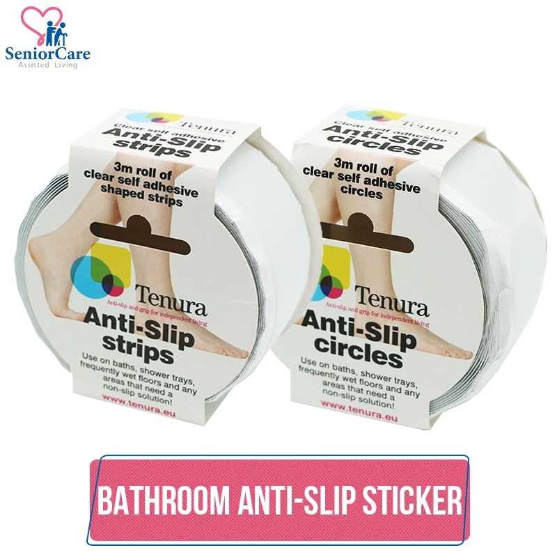 TENURA Anti-Slip Sticker For Bathroom & Toilet Strips Circles - Non ...