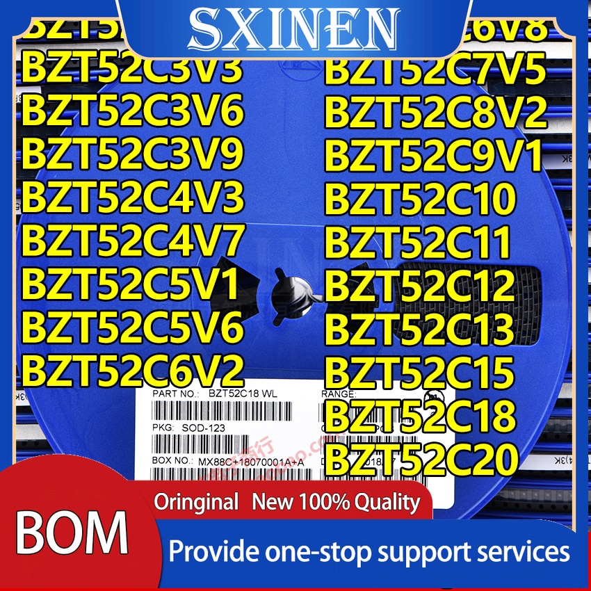 SOD-123 1206 0.5W Zener Diode SMD Package 15 Values * 10 Pcs =150PCS BZT52C3V3 4V7 5V1 6V8 10V ...