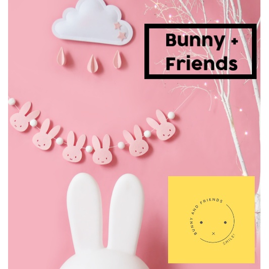 Miffy Banner with Poms Poms (for birthdays, home decor and kids room ...