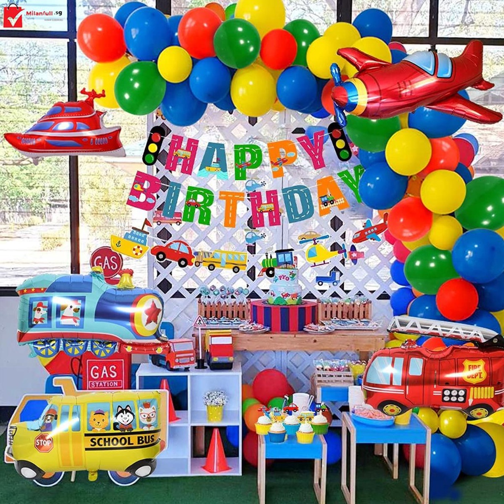 Transportation Birthday Decoration Transport Vehicle Theme Decoration ...