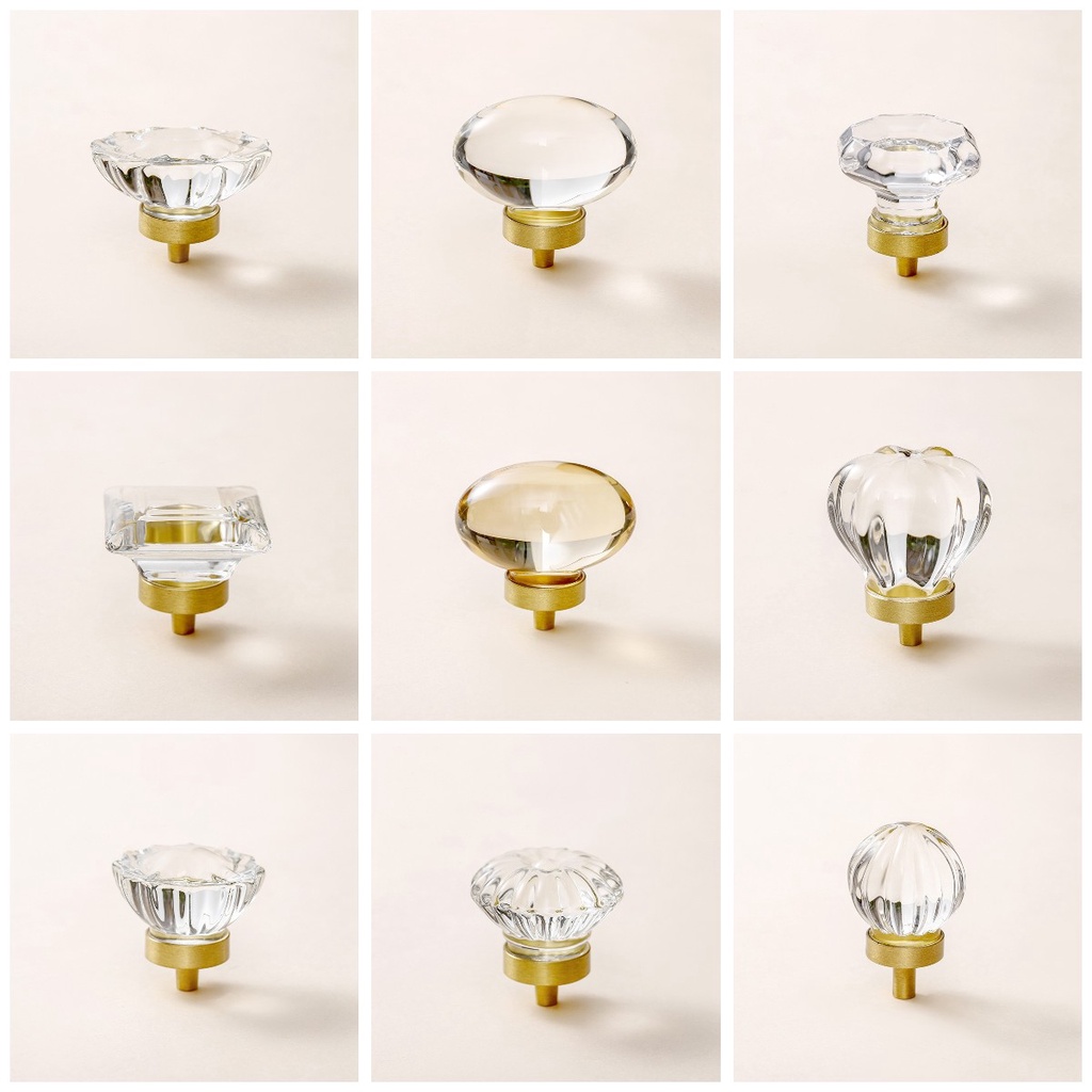 Modern Crystal Drawer Knobs T bar Handle Bathroom Pulls Kitchen Cabinet ...