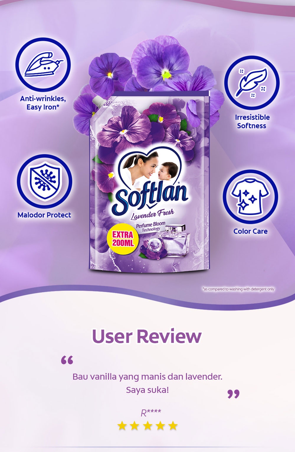[Bundle of 3 Value Deal] Softlan Anti Wrinkles Lavender Fresh (Purple ...