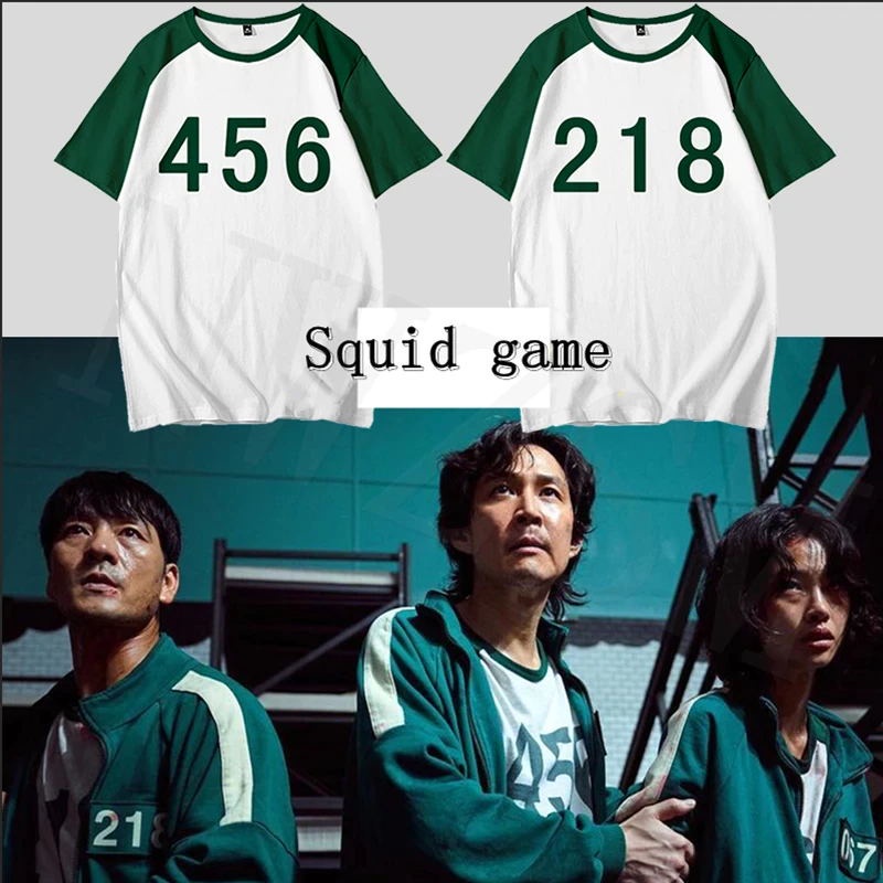 Squid Game Green T-Shirt Oversized Unisex Tops Tees Trendy Oversize ...