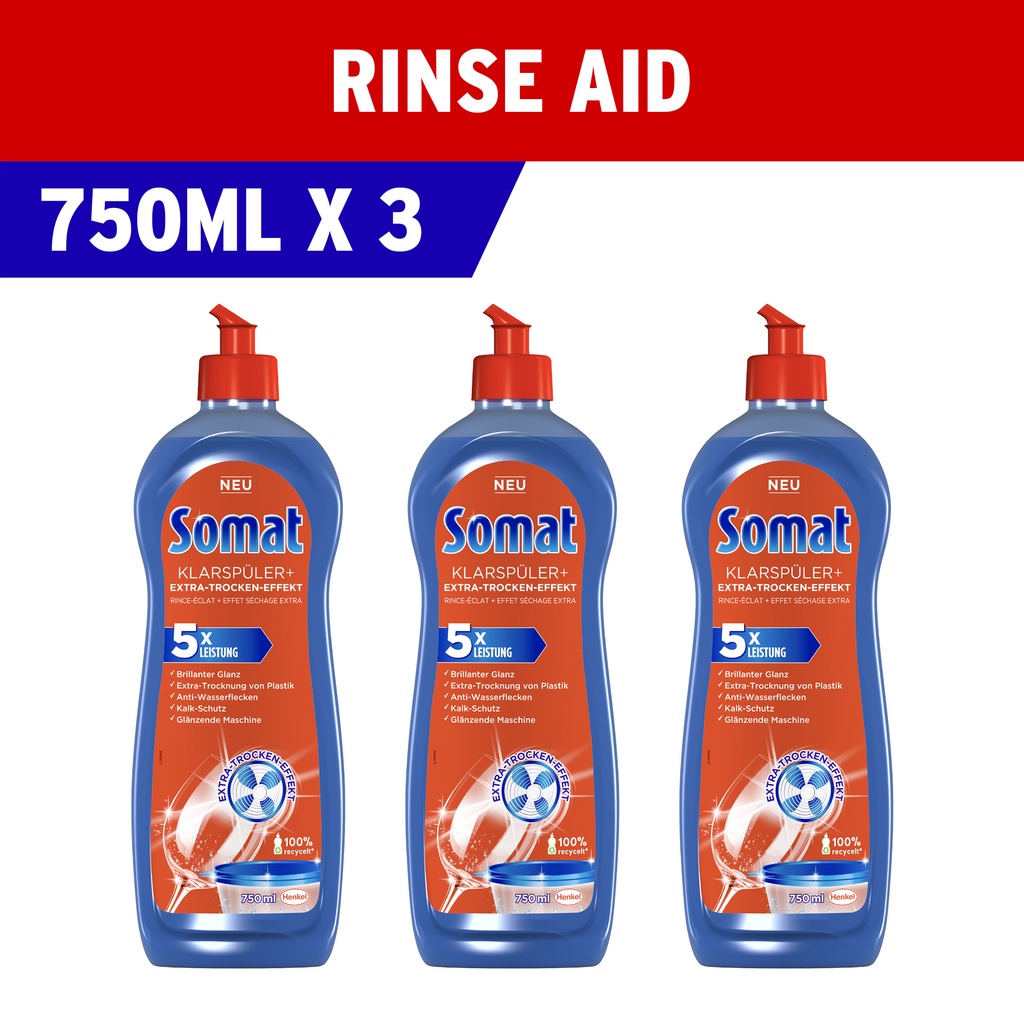 [Bundle of 3] Somat Dishwasher Rinse Aid, 750ml | Shopee Singapore