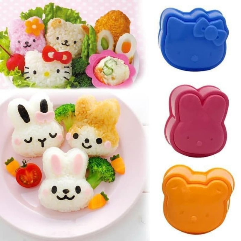CHARACTER BENTO RICE MOLD 1 SET CONTAINS 3 PCS (according to picture ...