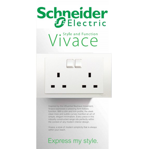 (SG Seller) Schneider Electric 13A 2 Gang Switch Twin Gang Switched ...