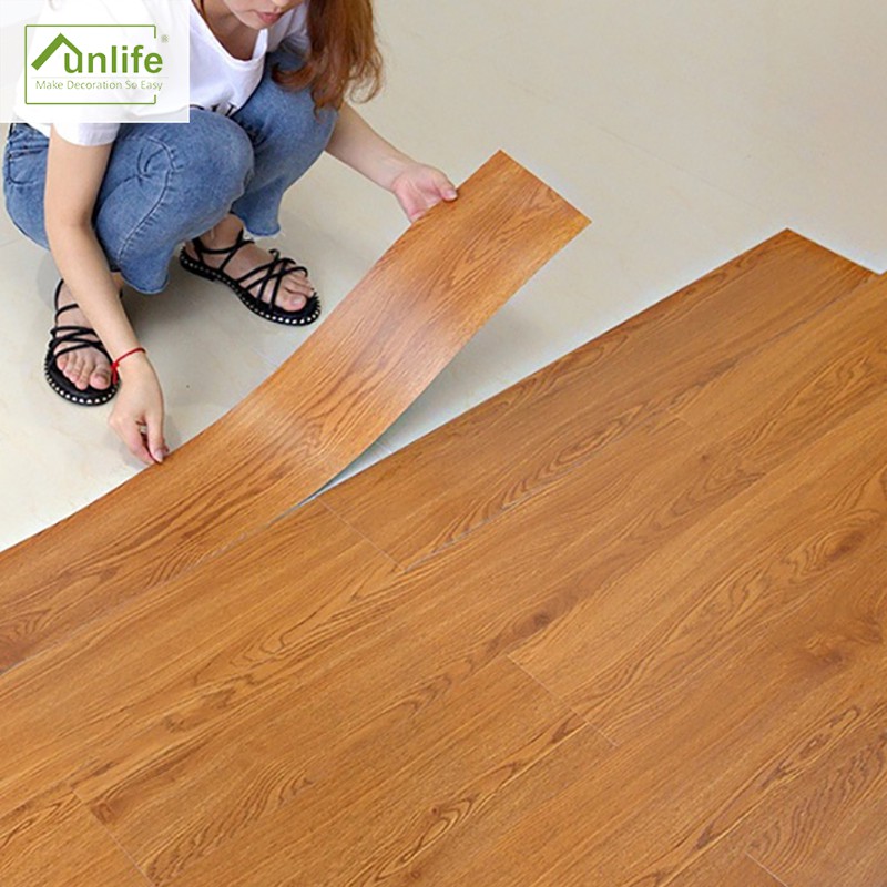 Wood Grain Pattern Floor Stickers Wallpaper Bedroom Living Room Kitchen ...